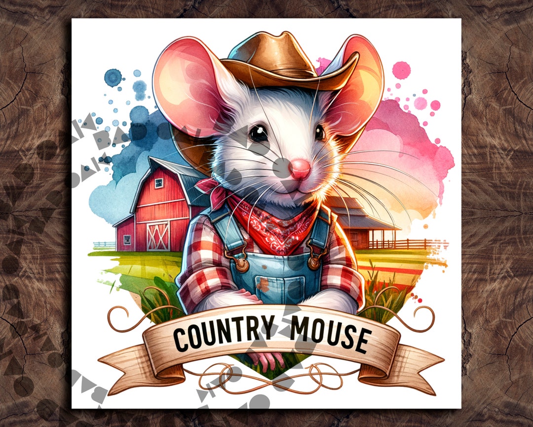 Funny Country Mouse Country Clipart Shirt Sublimation Design Digital ...