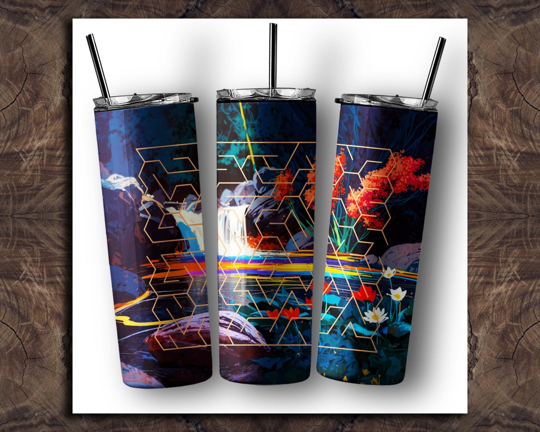 Abstract Waterfall Maze Puzzle Tumbler Wrap 20 Oz Skinny Tumbler ...