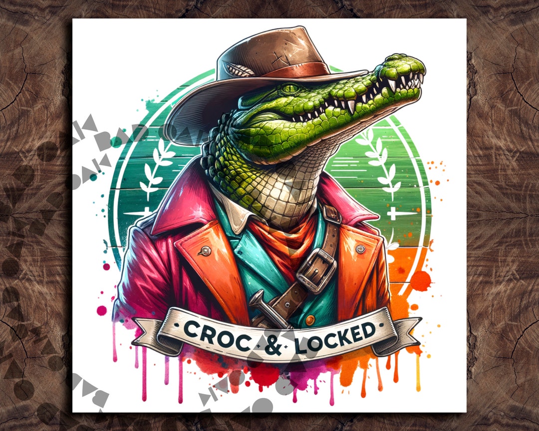 Funny Croc and Locked Hunting Clipart Shirt Sublimation Design Digital ...