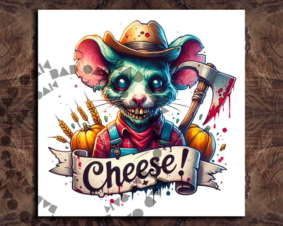 Zombie Mouse Cheese Farm Clipart Shirt Sublimation Design Digital ...