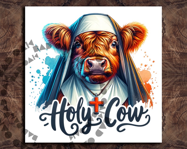 Holy Cow Funny Clipart Shirt Sublimation Design Digital Download PNG ...