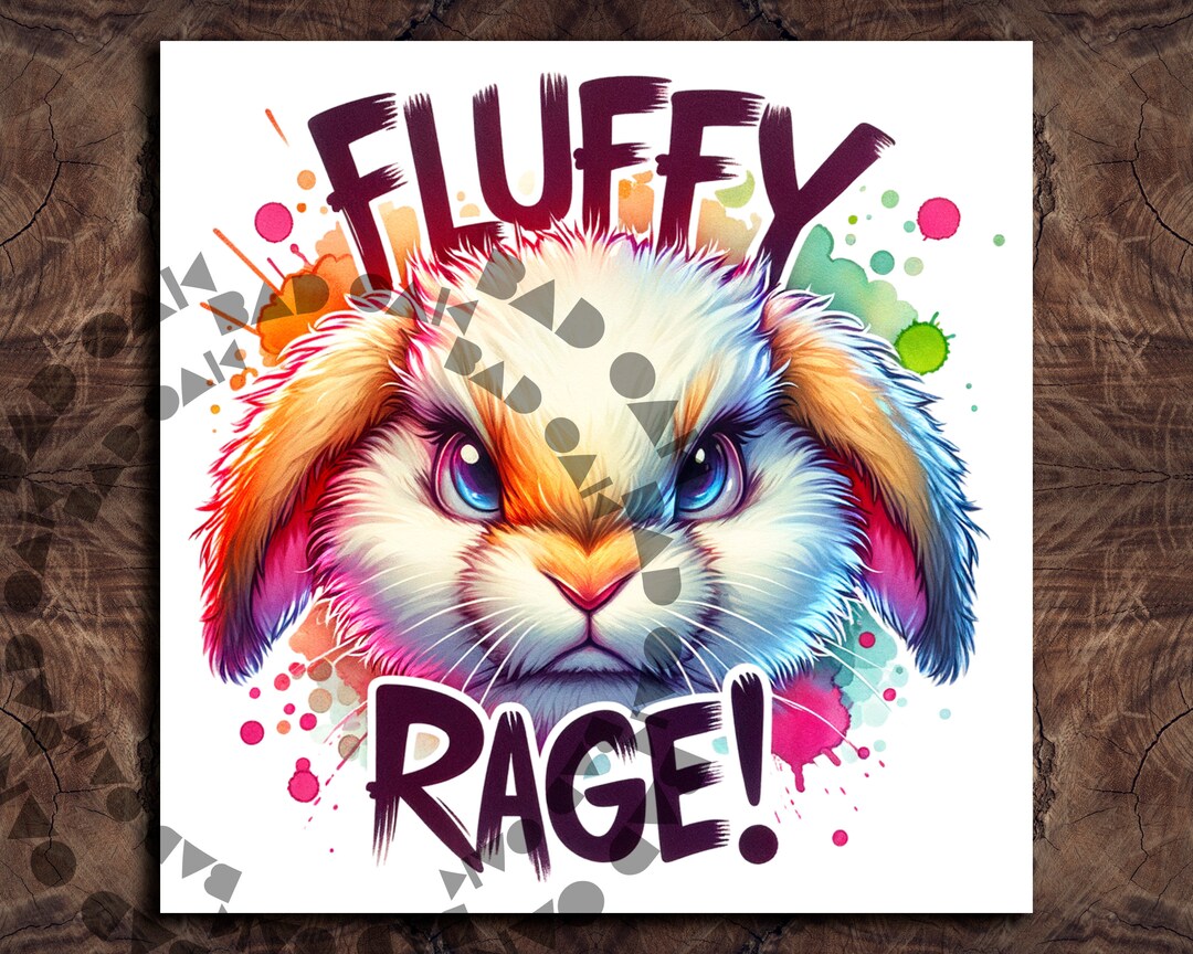Funny Cute Rage Bunny Farm Clipart Shirt Sublimation Design Digital ...