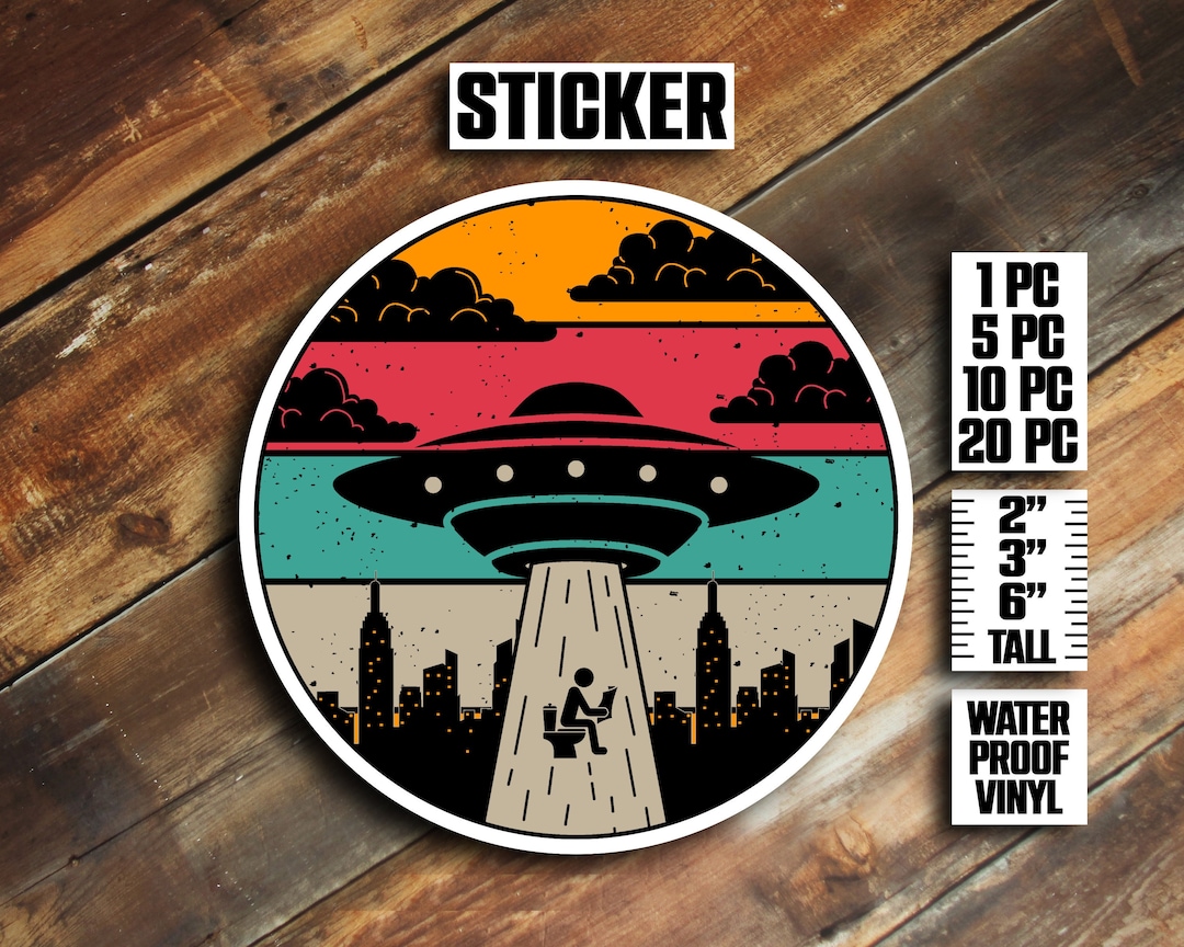 Alien Abduction UFO Logo Sticker Spaceship Decal Aliens Area - Etsy