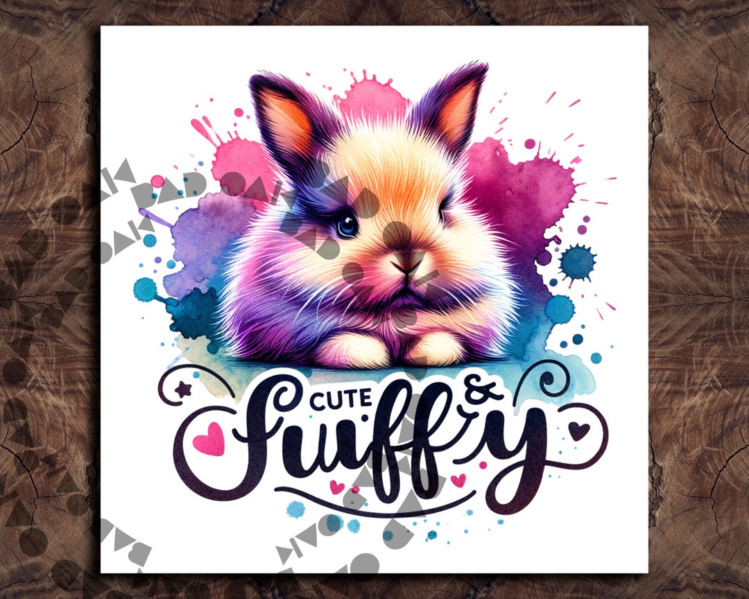 Funny Cute and Fluffy Bunny Farm Clipart Shirt Sublimation Design ...