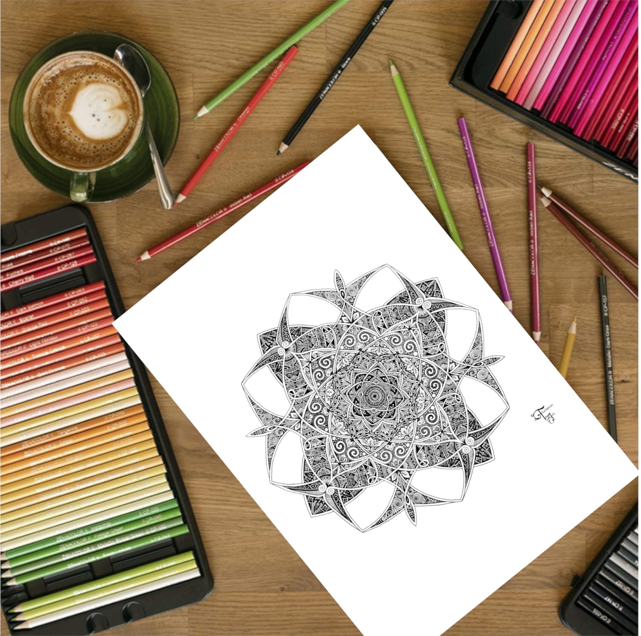 Mandala Drawing to Print and Color. Instant Download of Drawing Sheet ...