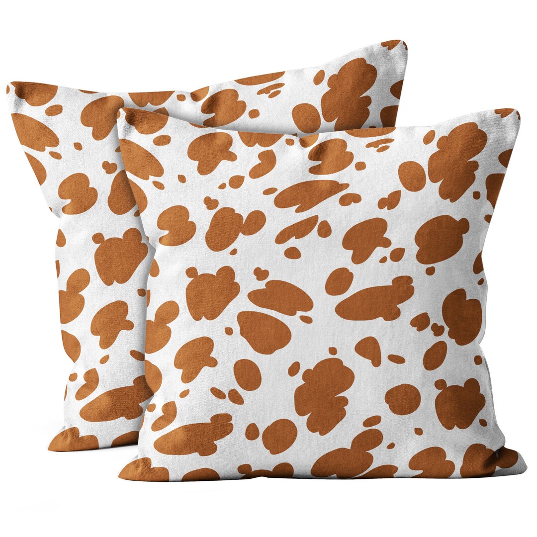 Set of 2, Cow Spots Pattern Skin Dogs Print, Throw Pillow Cover, Double ...