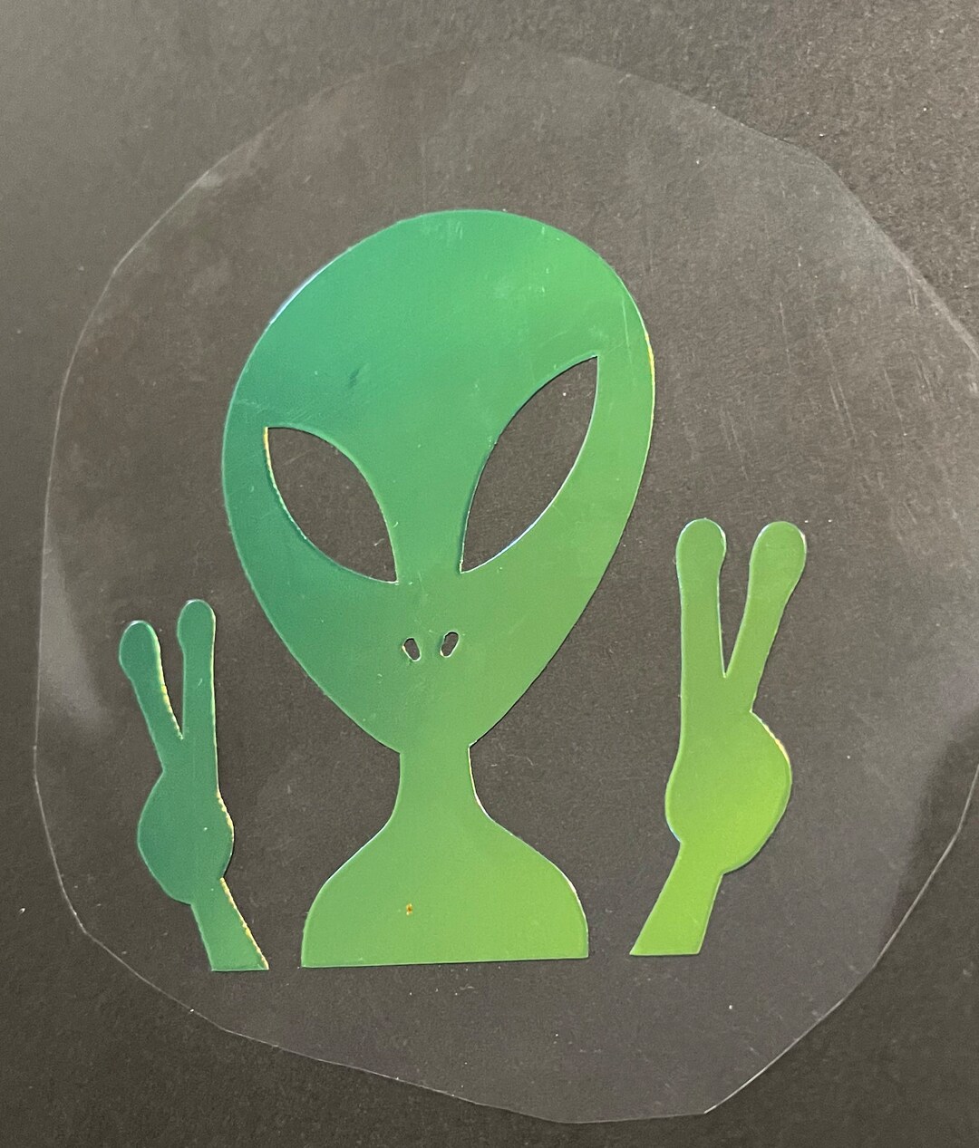 Holographic Peace Alien Decal - Etsy