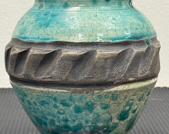 Vintage Raku Fired Stoneware Vessel, Signed - Etsy