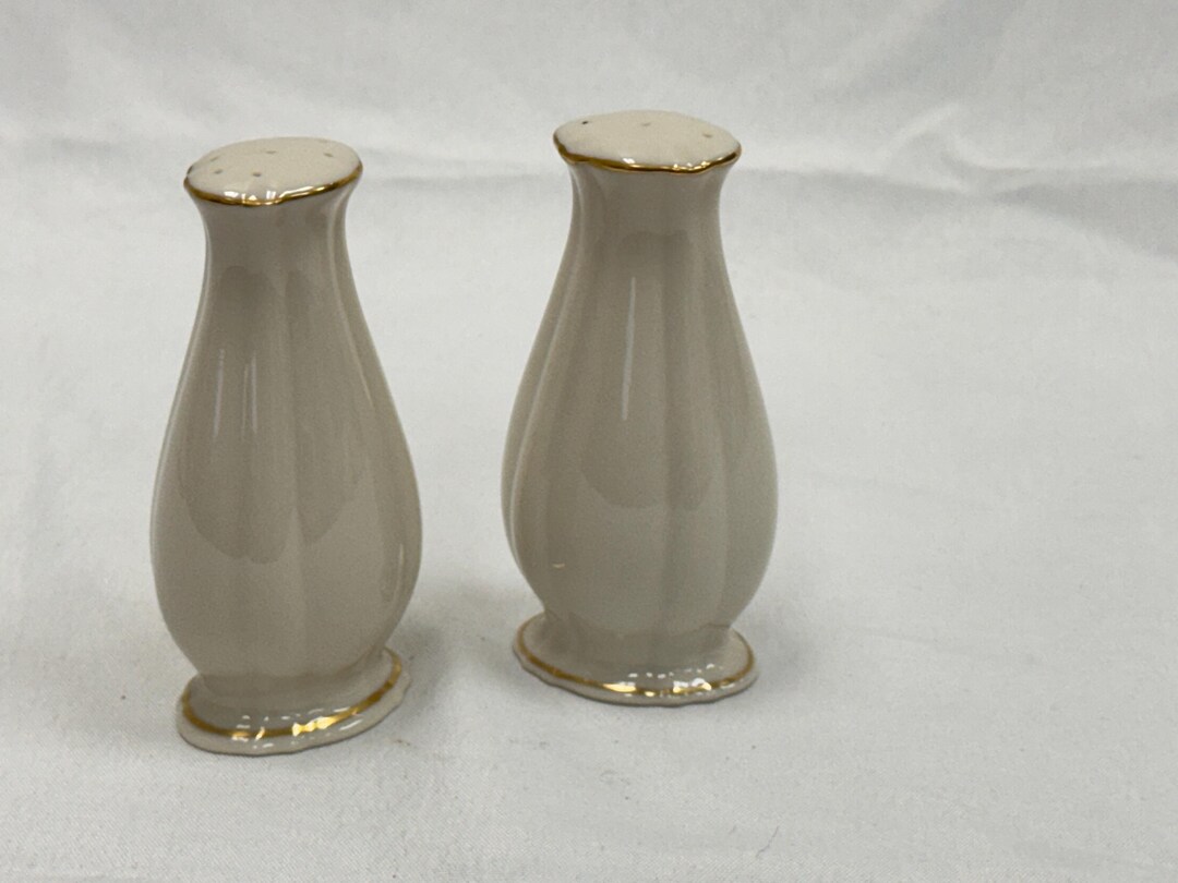 Lenox Symphony Ivory/gold Salt and Pepper Set - Etsy