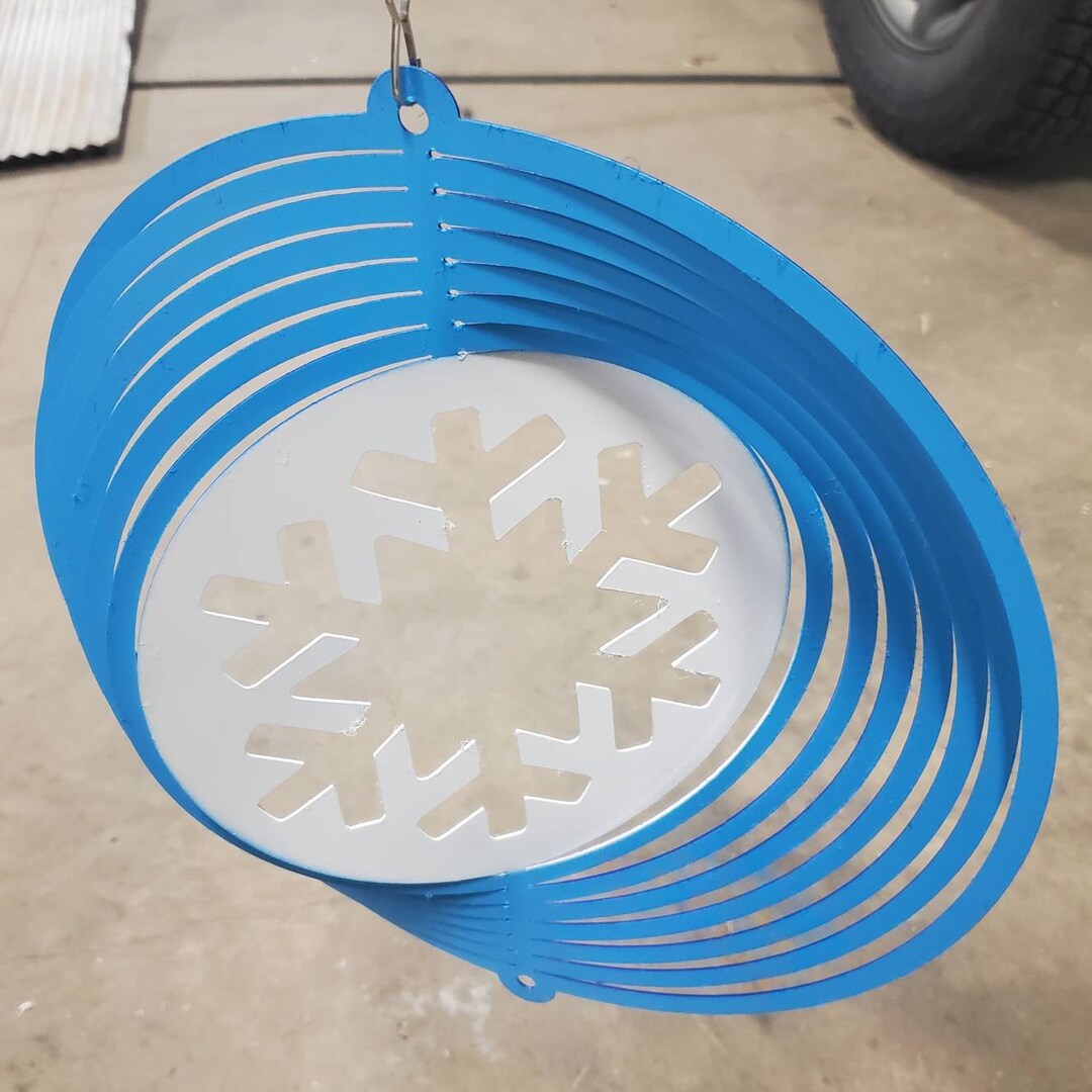 Snow Flake Snowflake Wind Spinner Metal Yard Art Usa Made - Etsy