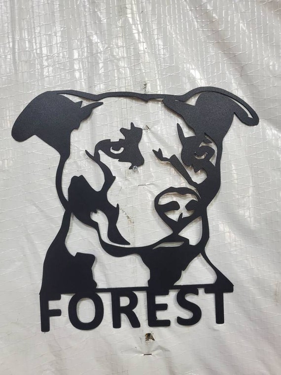 Custom Metal Pitbull Sign Made of Metal in USA. Any Name - Etsy