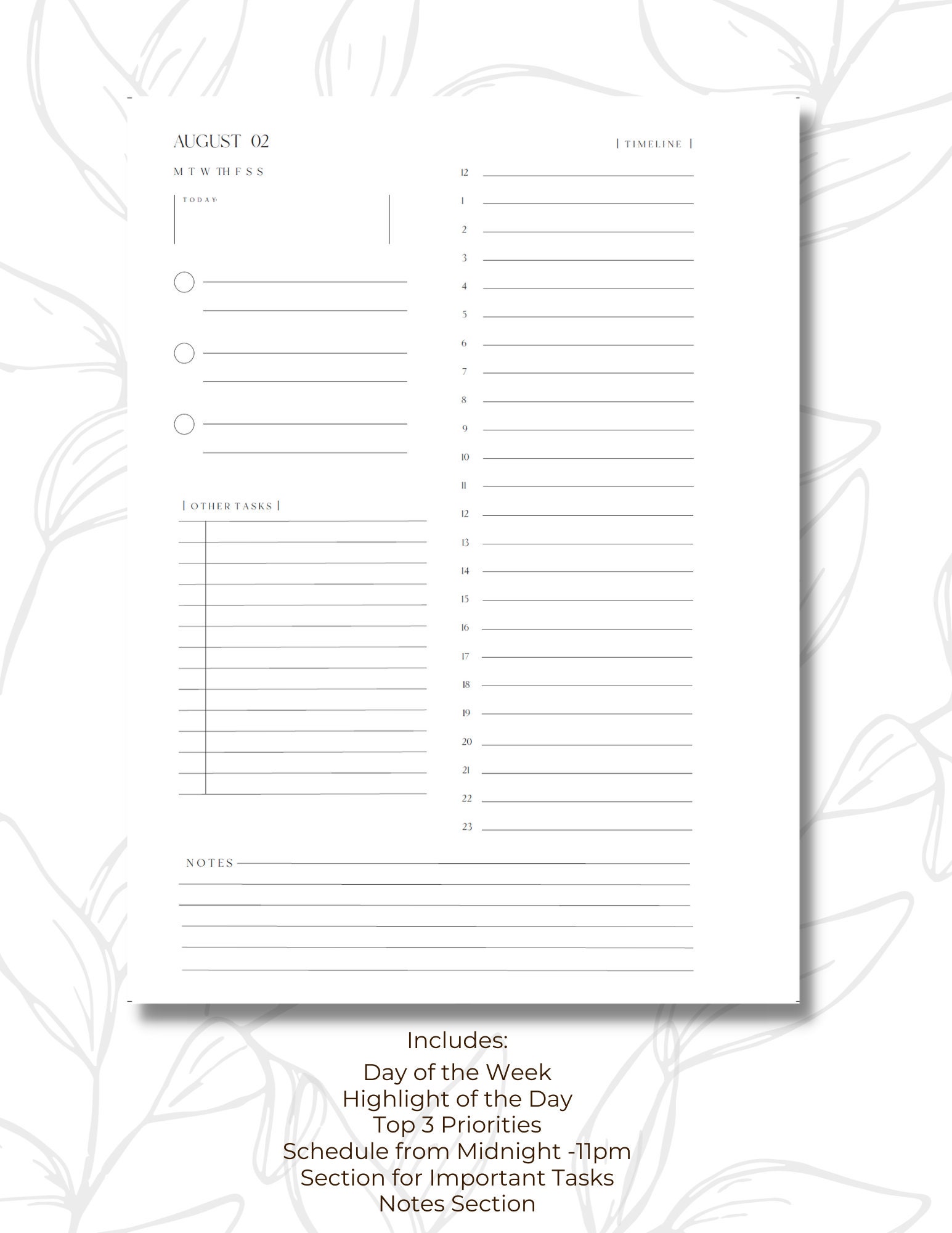 Dated Day on One Page Inserts - Etsy