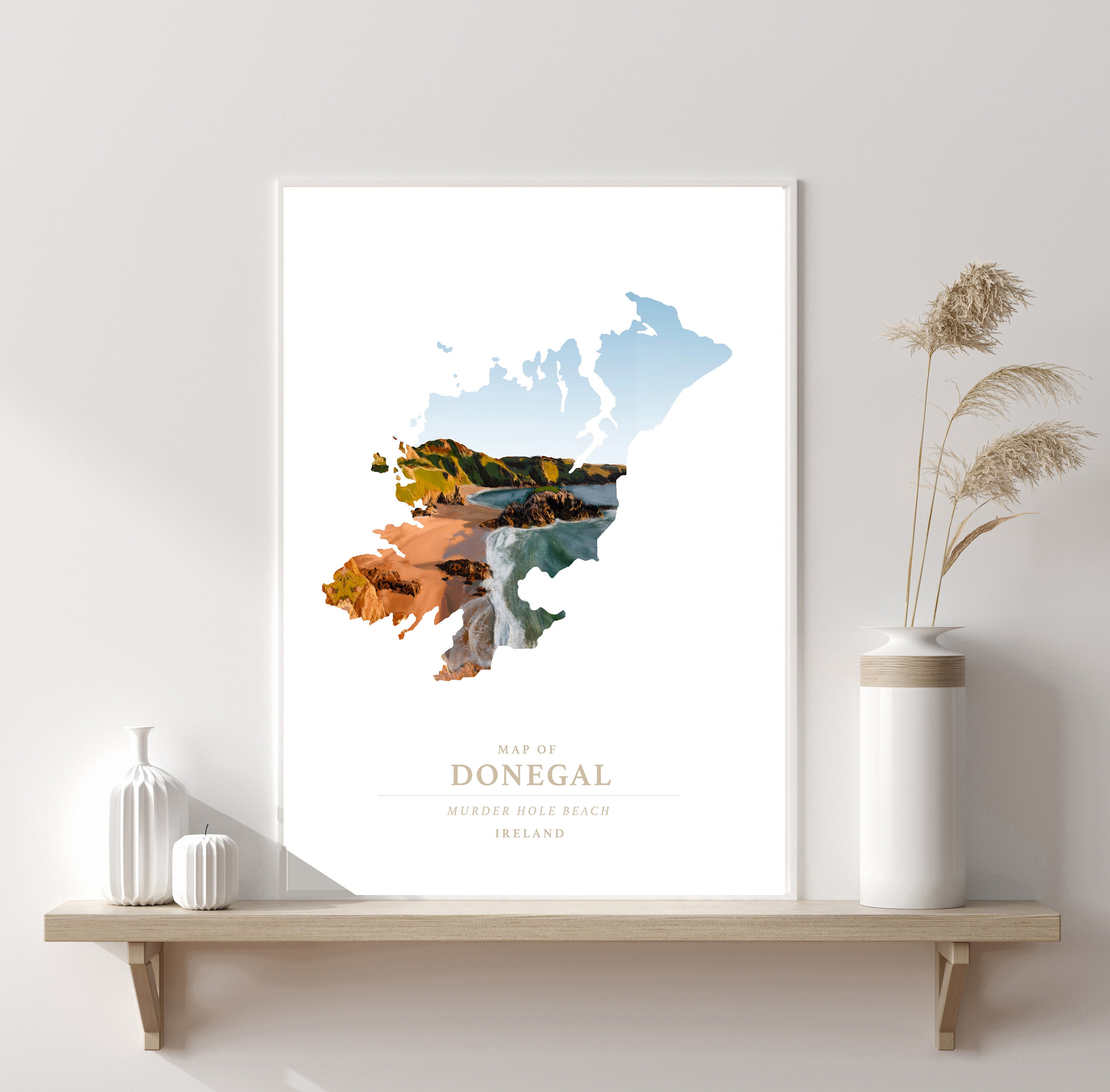 Donegal Map 3 Murderhole Beach Irish Map Landmark Art - Etsy Canada