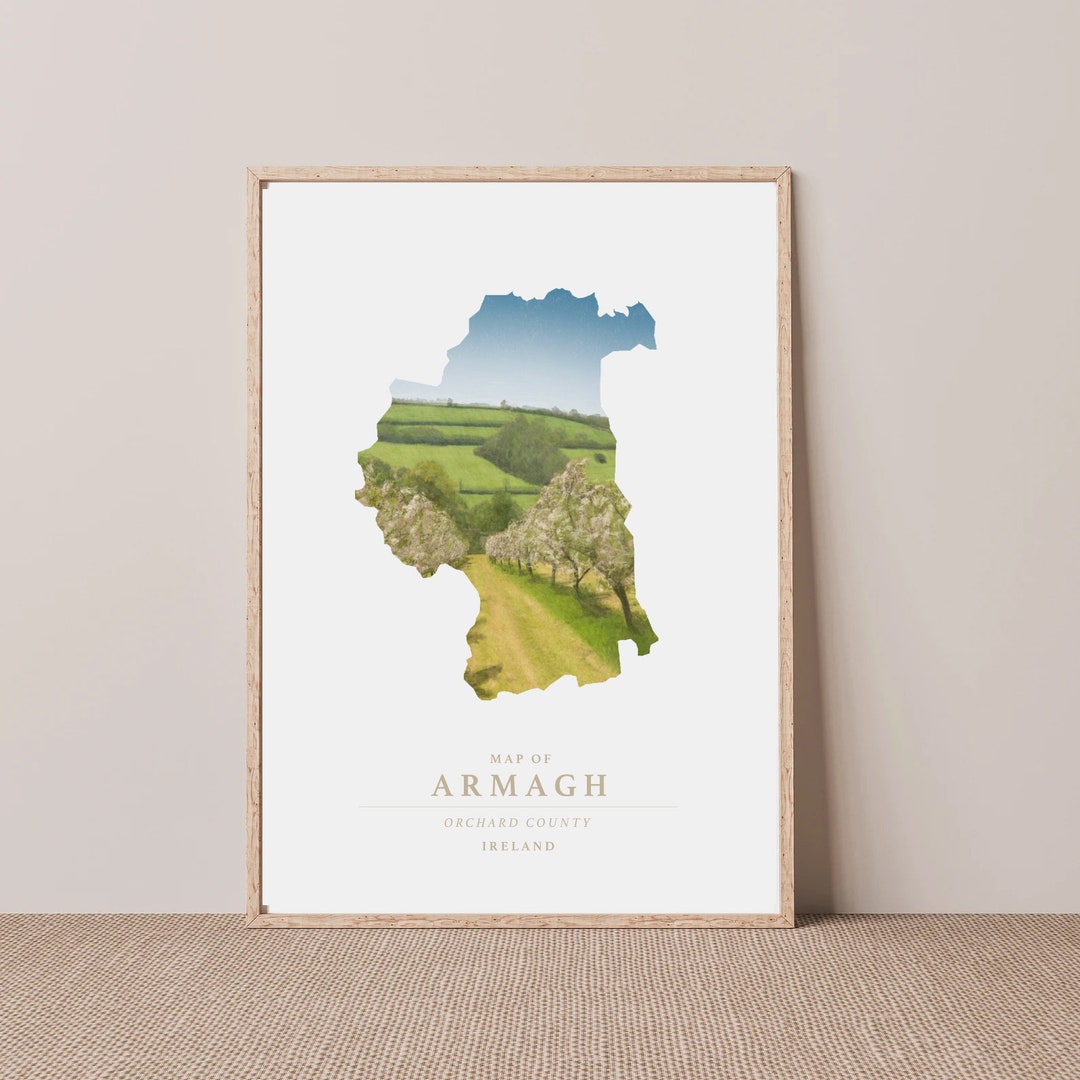 Armagh City Map 3 Orchard County Map Landmark Art Irish - Etsy