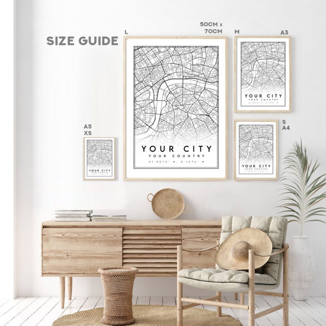 Custom Map Prints 3 for 2 Offer Any Location City Print - Etsy