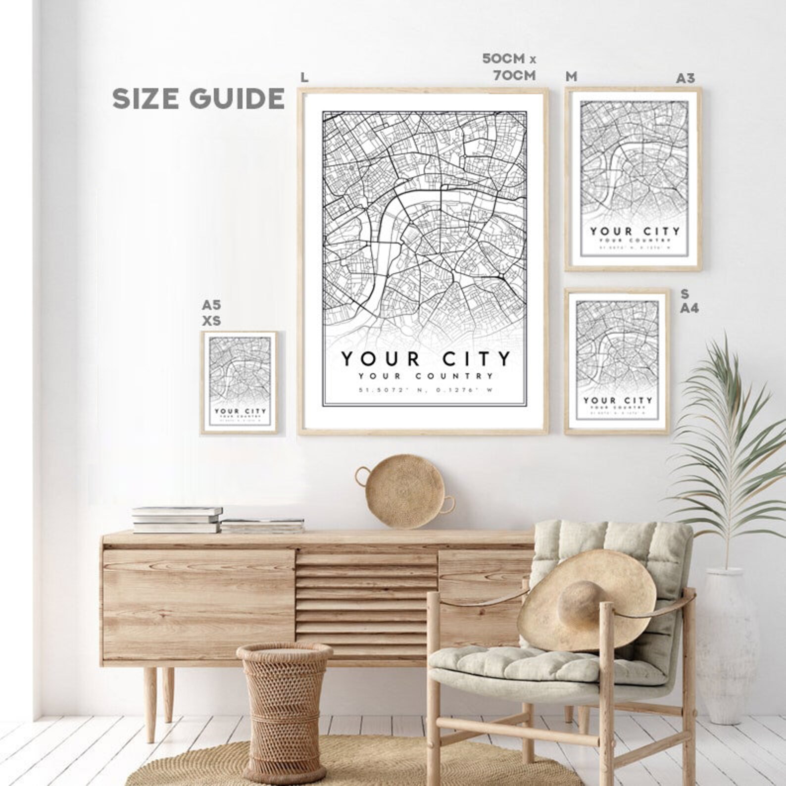 Custom Map Prints 3 for 2 Offer Any Location City Print - Etsy