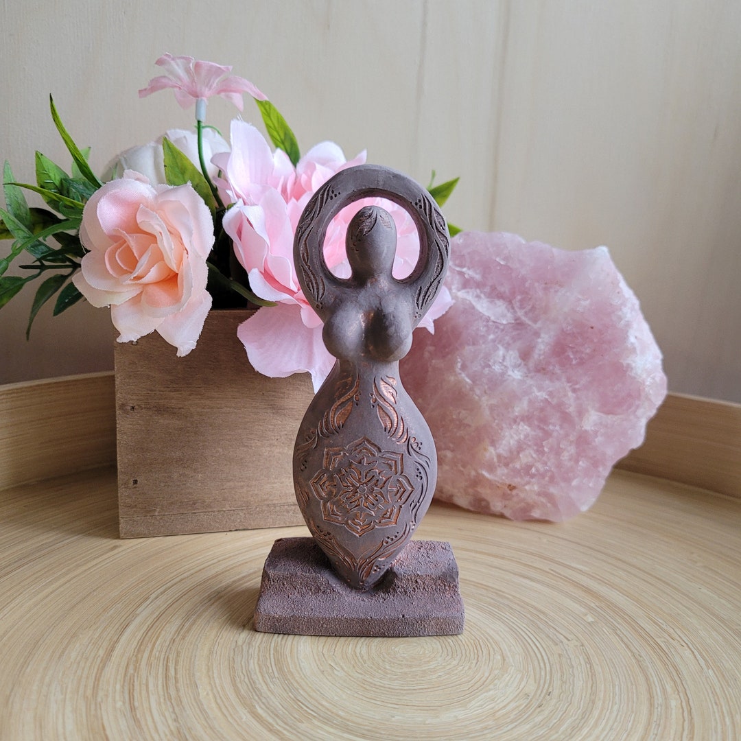 Lotus Goddess Statue - Gypsum Statue - Goddess Figurine - Altar Statue ...