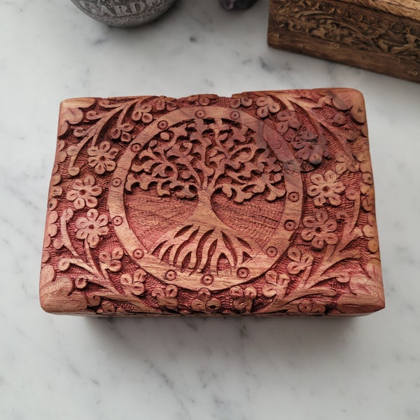 Carved Wood Box - Etsy
