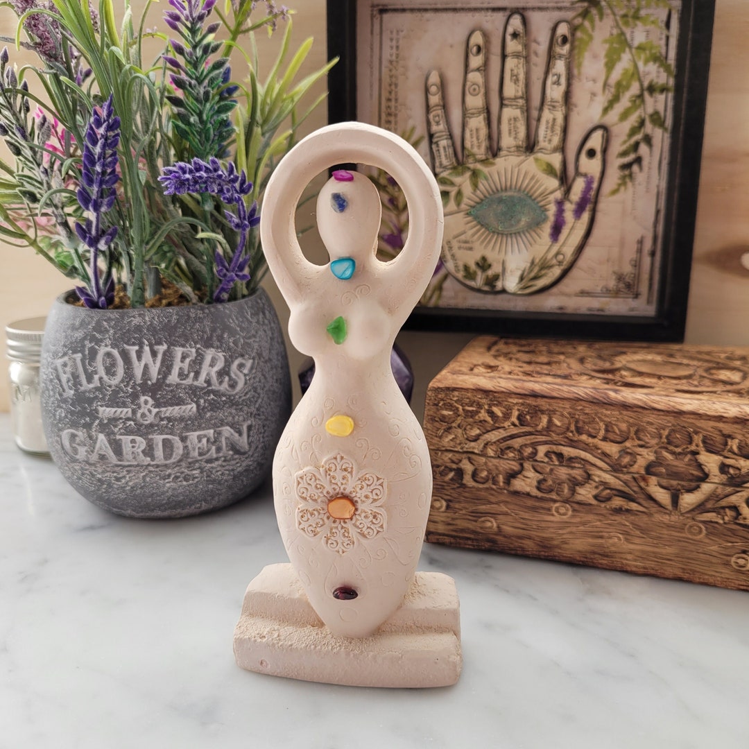 Chakra Goddess Statue - Gypsum Statue - Goddess Figurine - Altar Statue ...