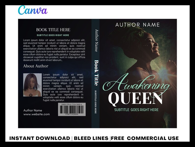 Canva 6 X 9" KDP PAPERBACK Book Cover Templates Fully Editable| 100-150 ...