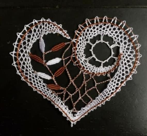 8 PATTERNS to Making Bobbin Lace Valentine's Hearts | Etsy