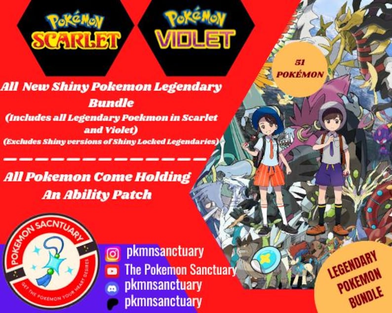 Pokemon Scarlet and Violet Shiny Legendary Bundle - Etsy