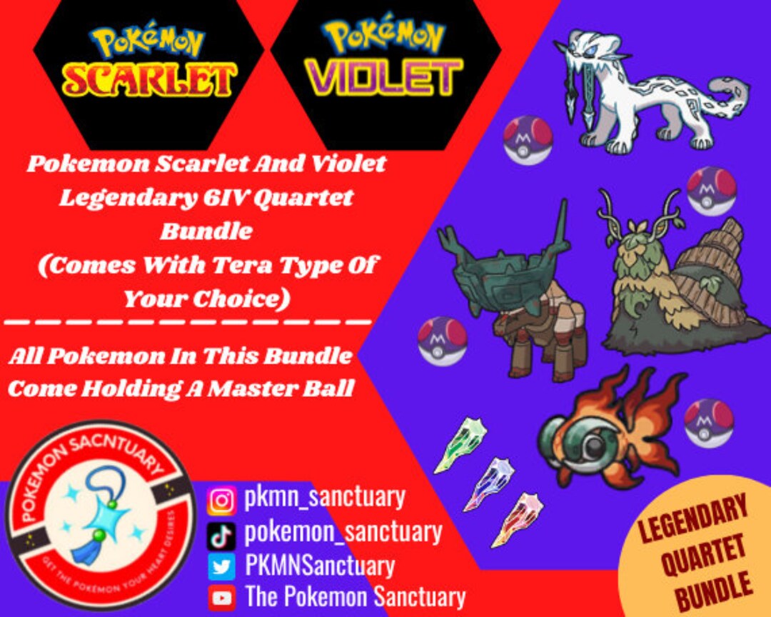 Pokemon Scarlet and Violet Legendary Quartet Bundle - Etsy