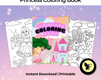 Princess & Unicorn Coloring Book: A Fairy Tale Coloring Journey - Etsy