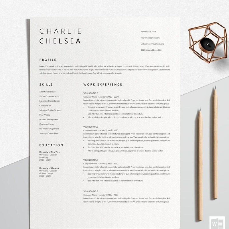 Cv Template - Etsy