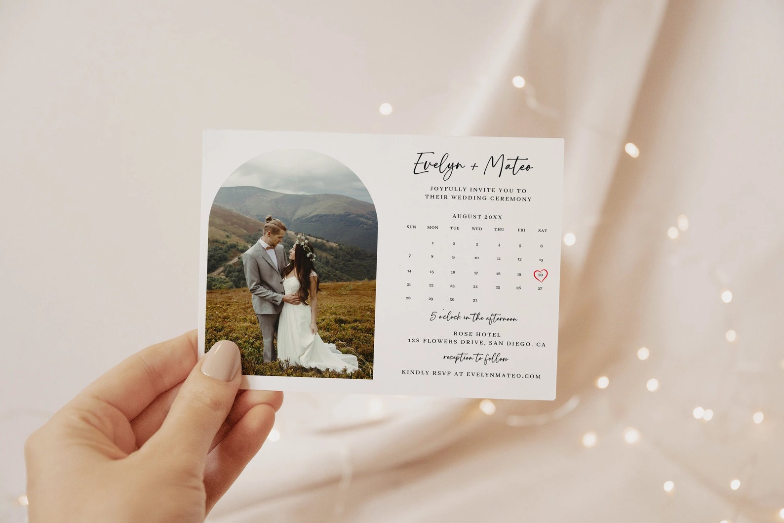 Calendar Wedding Invitation Template Photo Wedding Invitation Fully ...