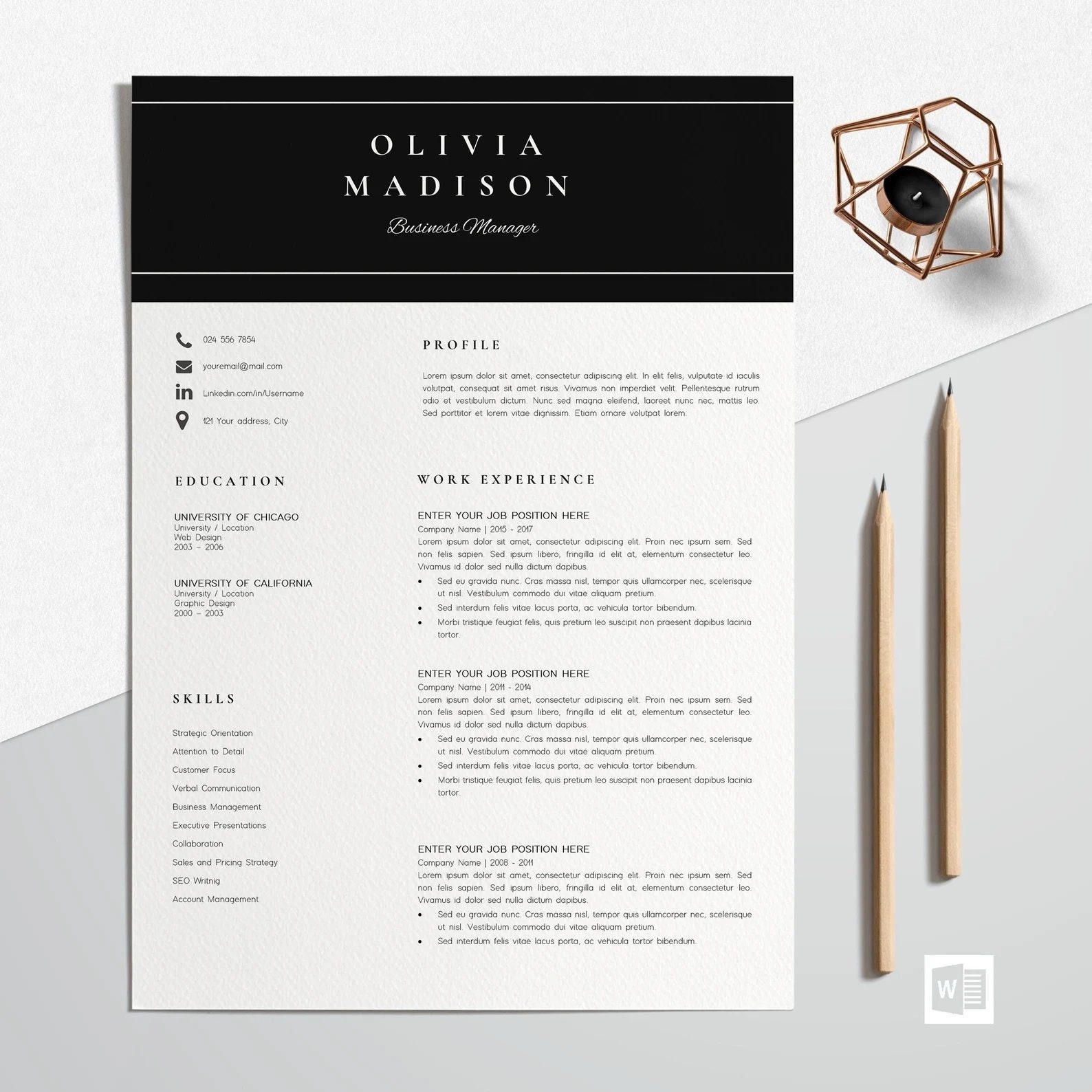 Resume Instant Download - Creative Resume Ideas - Resume and Cover - CV ...