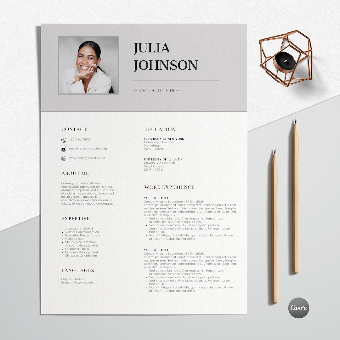 Canva Printable Resume Template | Resume Template Professional | CV ...