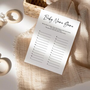 Baby Name Game | Printable Baby Shower Game | Activity Baby Shower Game ...