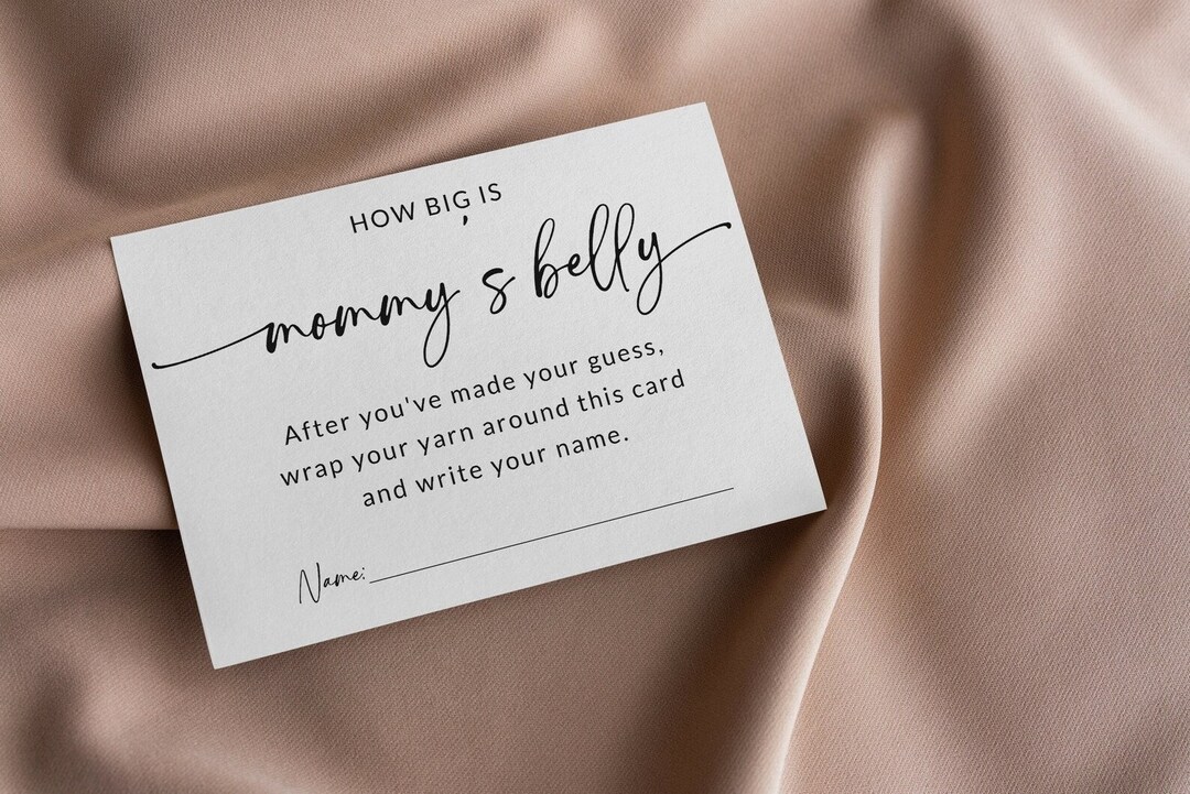 How Big is Mommy's Belly Game Card | How Big is Her Belly | How Big is ...