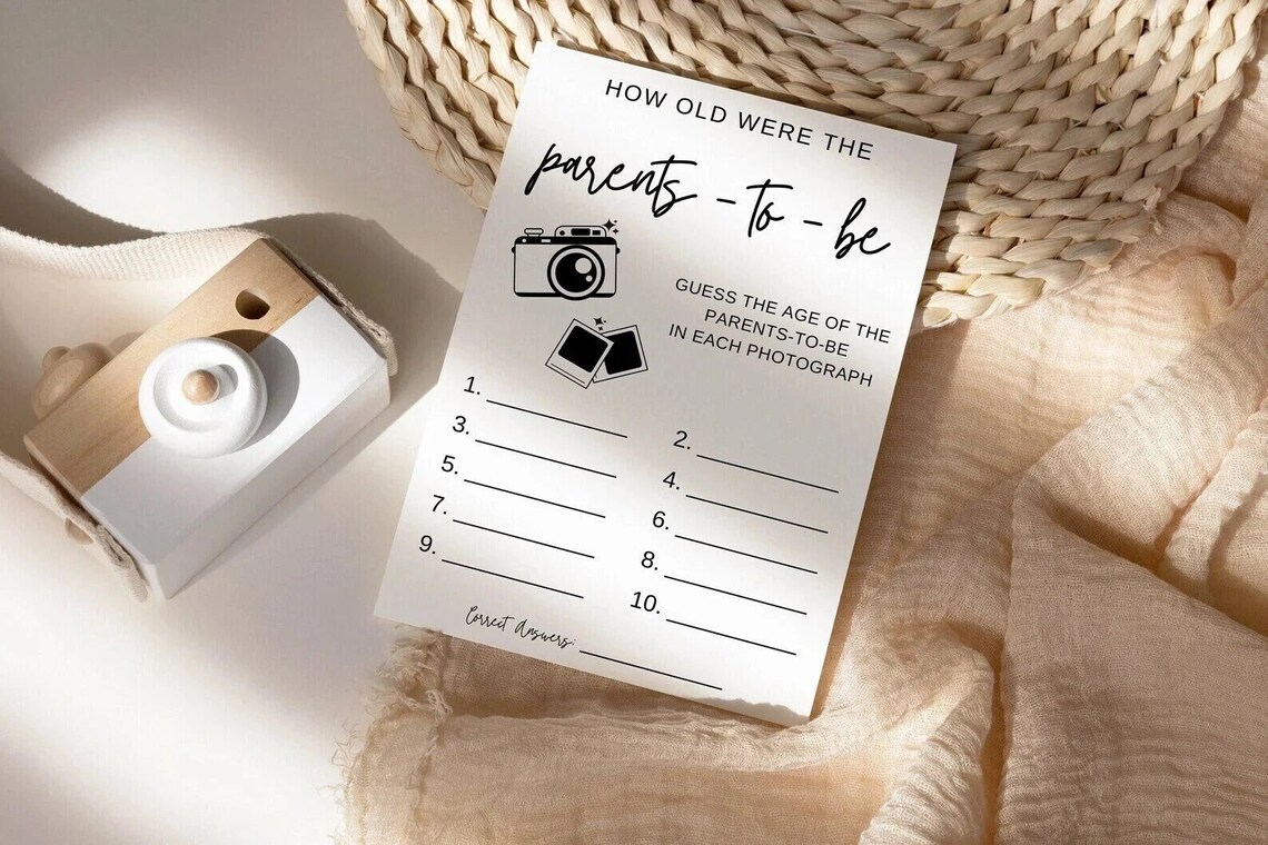 Baby Shower Game How Old Were the Parents-to-be | Guess Their Age | How ...