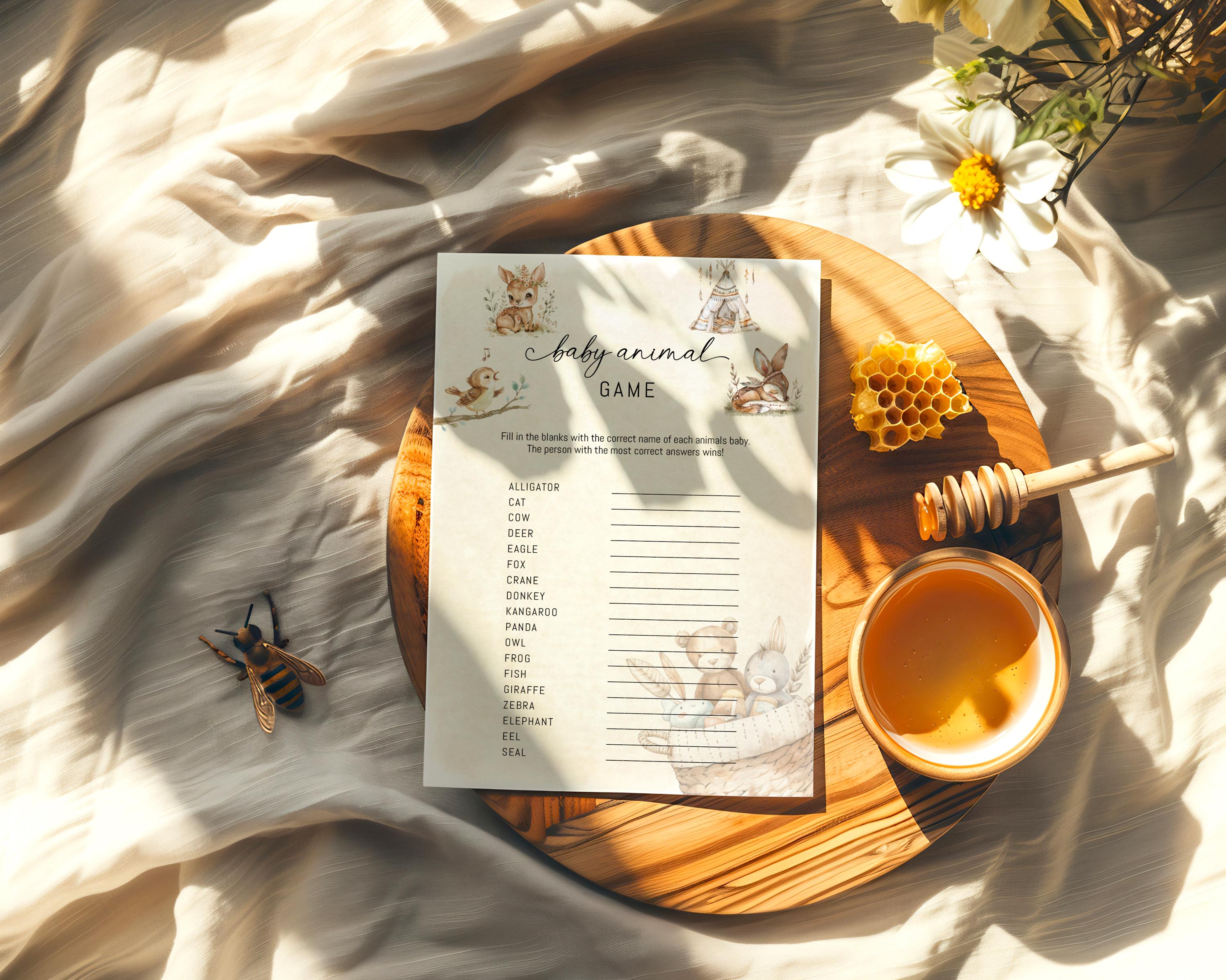 Baby Animal Game | Minimalist Baby Animal Name Game | With Answer Key ...