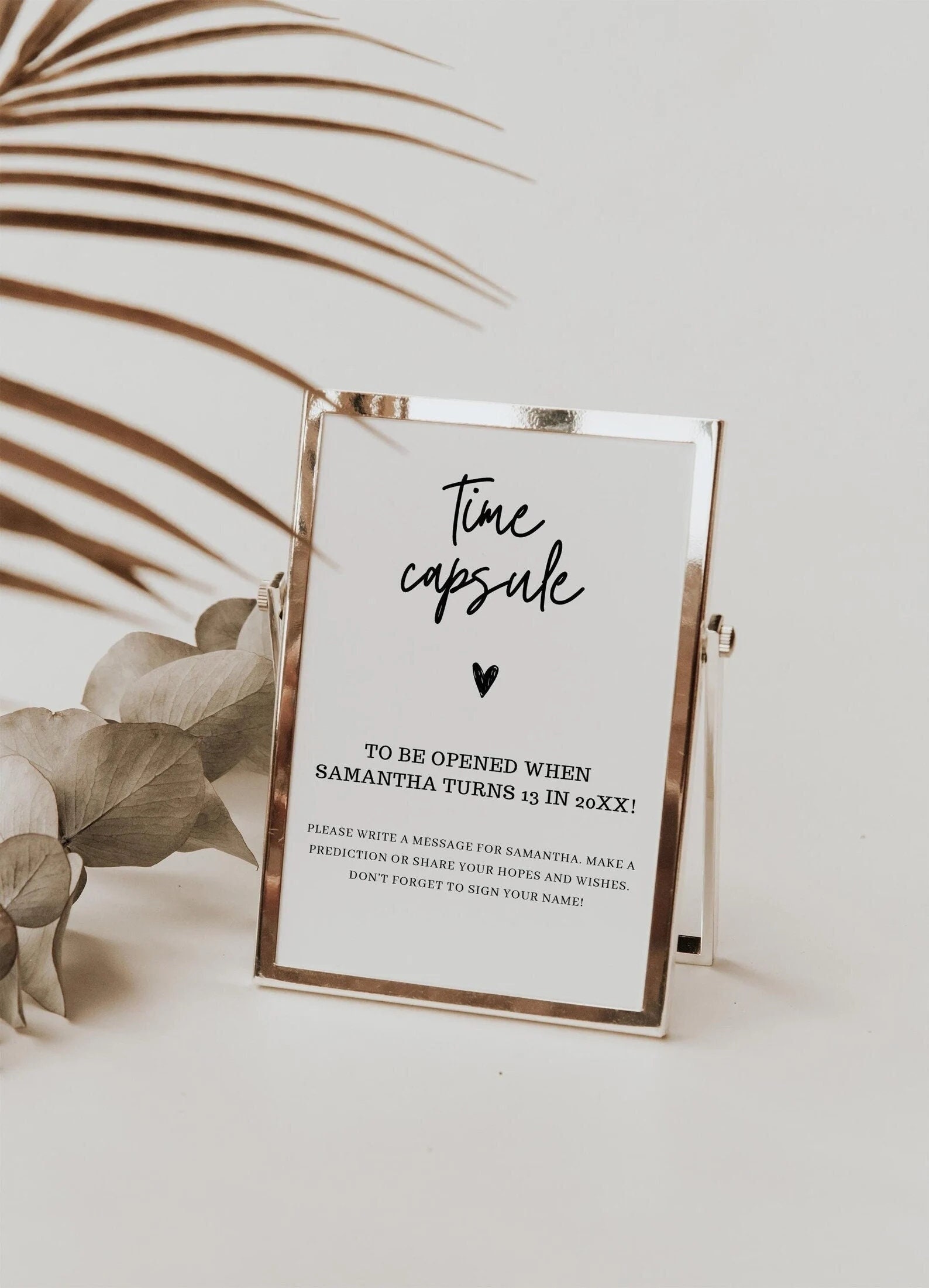 Minimalist Time Capsule Template | Time Capsule Baby Shower | Modern ...