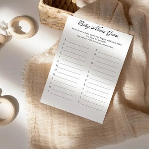 Baby Name Game | Printable Baby Shower Game | Activity Baby Shower Game ...