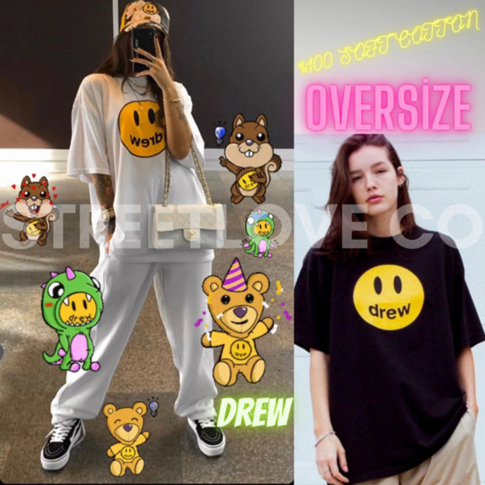 Drew House Oversize Tshirt - Drew House Merch - Drew Tee - Etsy