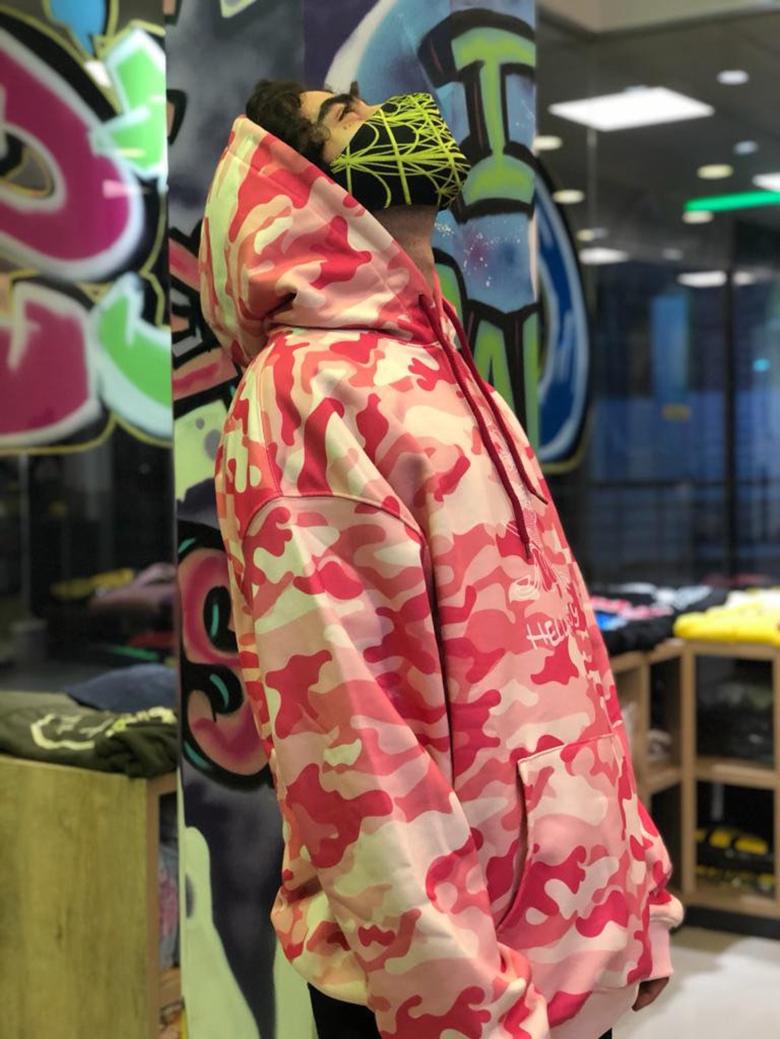 Lil Peep Pink Oversize Hoodie %100 Cotton Hell Boy Hoodie Lil Peep Camo ...