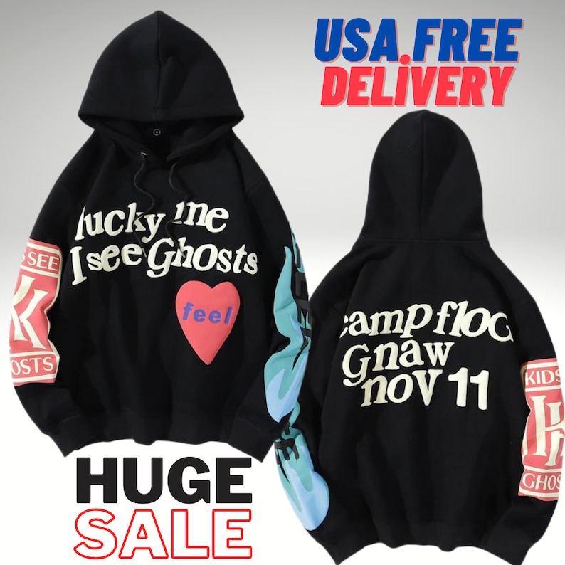 Kanye West LUCKY ME 3D Print Hoodie Unisex I See Ghosts - Etsy