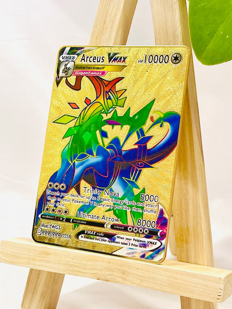Arceus VMAX Gold Metal Pokémon Card Arceus Tribute Card - Etsy UK