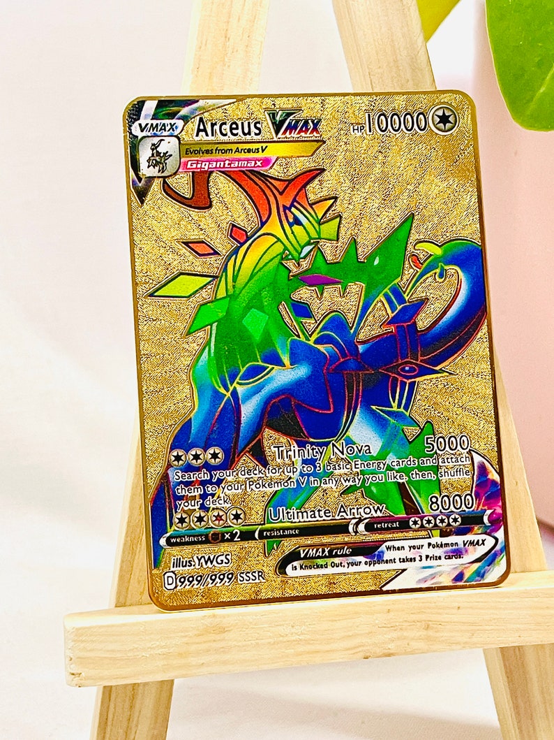 Arceus VMAX Gold Metal Pokémon Card Arceus Tribute Card - Etsy UK