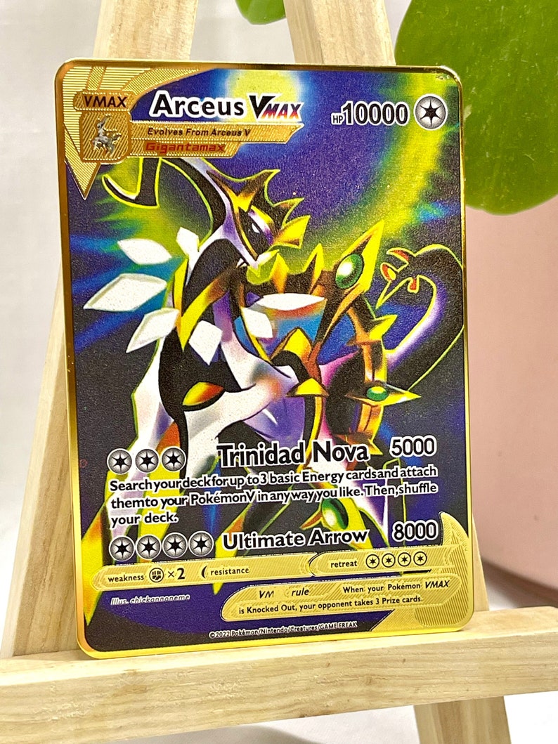 Arceus VMAX Gold Metal Pokémon Card Arceus Tribute Card - Etsy Denmark