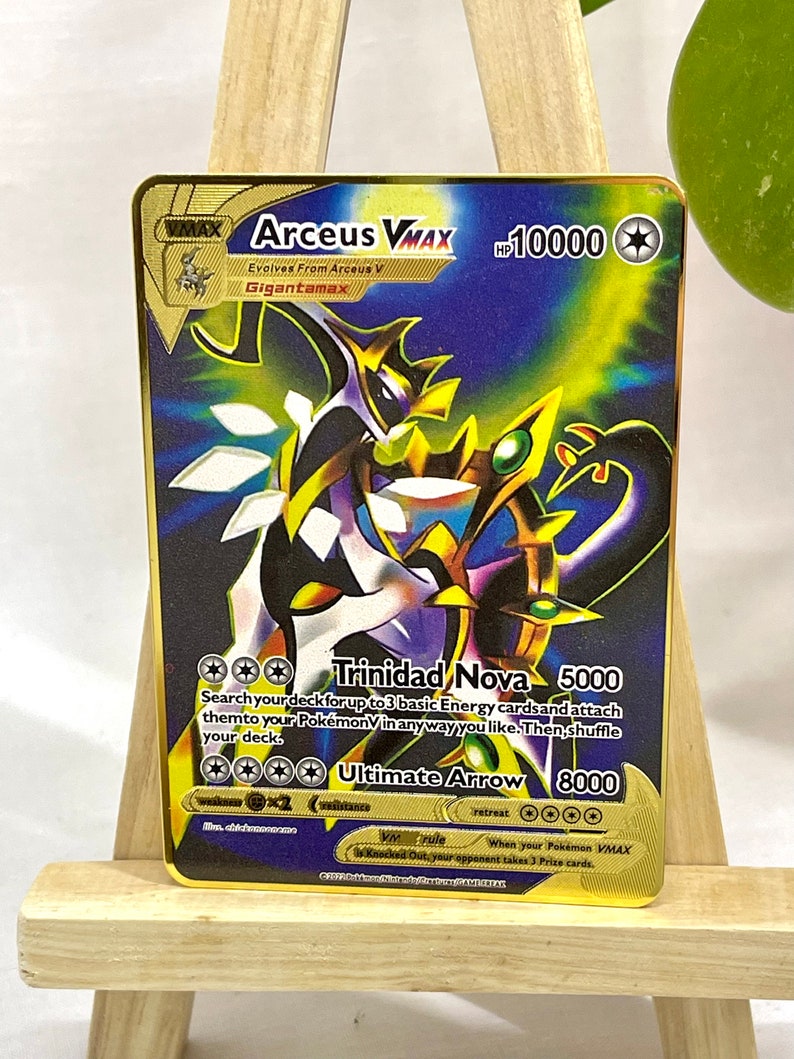 Arceus VMAX Gold Metal Pokémon Card Arceus Tribute Card - Etsy Denmark