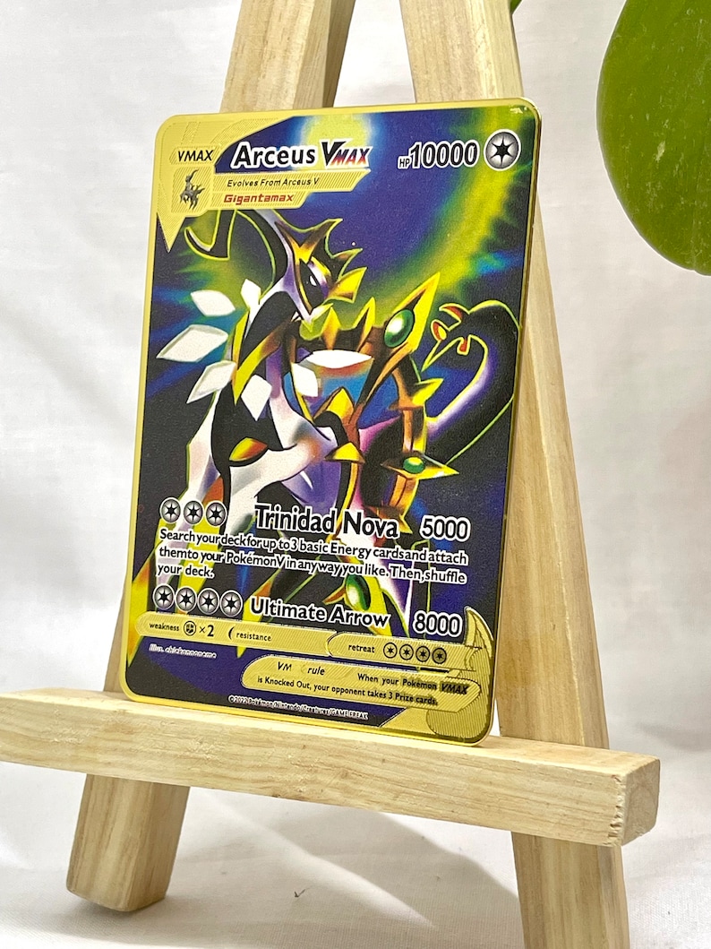Arceus VMAX Gold Metal Pokémon Card Arceus Tribute Card - Etsy Denmark