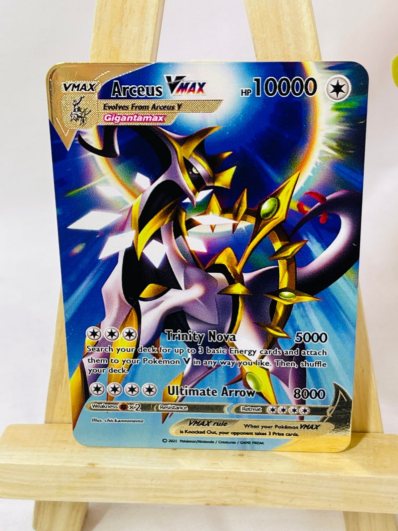 Arceus VMAX Gold Metal Pokémon Card Arceus Tribute Card - Etsy