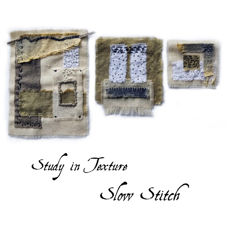 Study in Texture Slow Stitch Patch Set Textile Art Fabric Inspiration ...