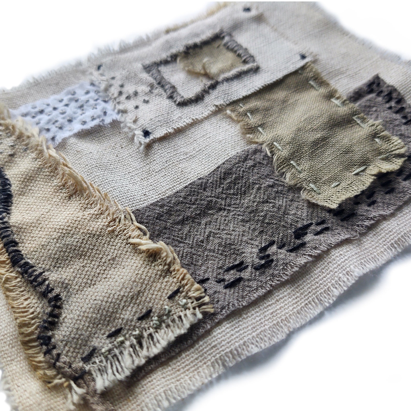 Study in Texture Slow Stitch Patch Set Textile Art Fabric Inspiration ...