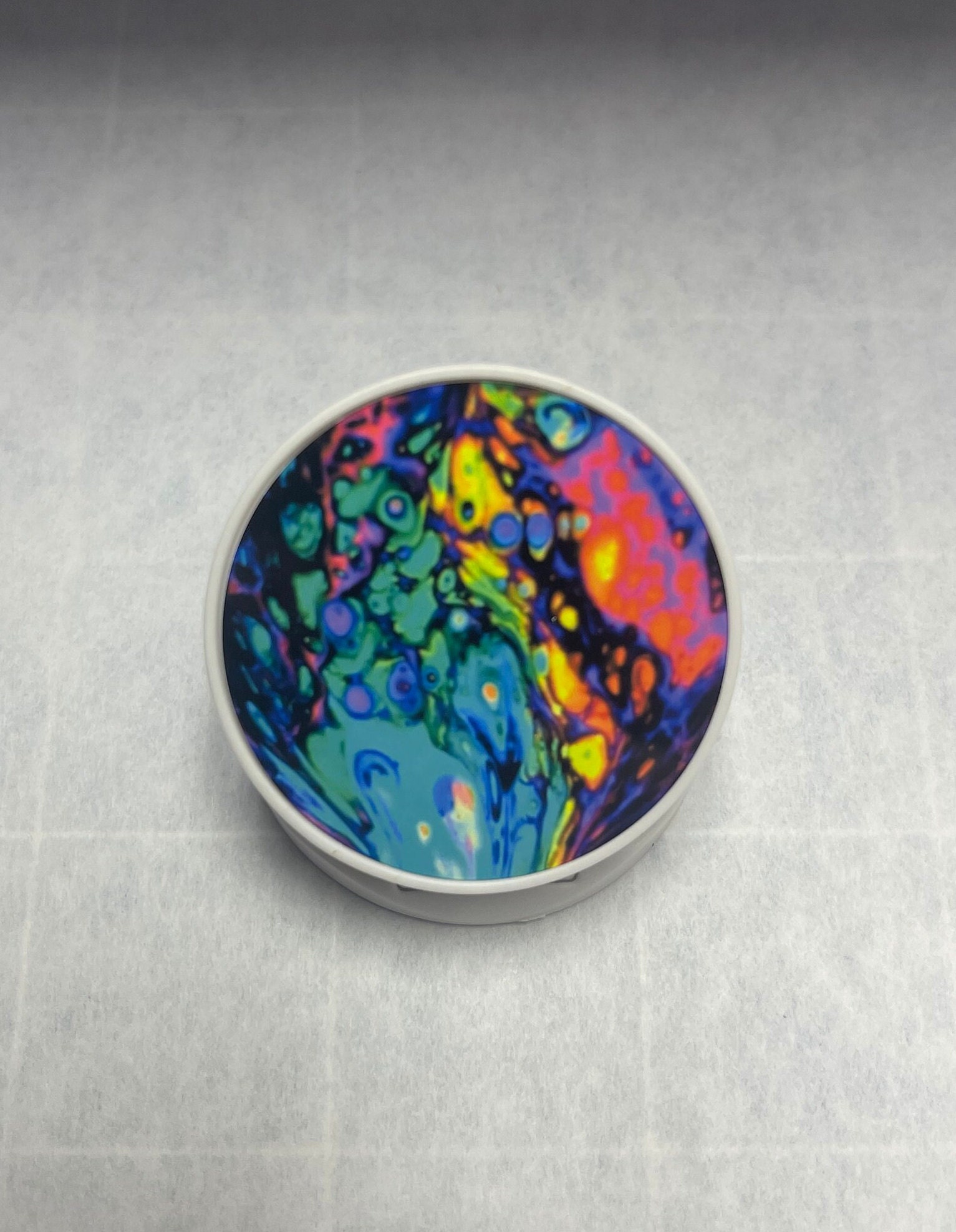 Psychedelic Phone Grip. Black Background With Dripping Colors. Black or ...